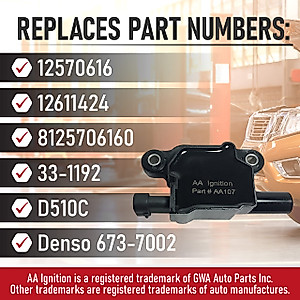 Ignition Coil Pack - Replaces 12570616, D510C - Compatible with Chevrolet, GMC, Cadillac 5.3L, 6.0L V8 & More - G8, Grand Prix, H3, Tahoe, Yukon, Silverado, Impala, Envoy, Trailblazer