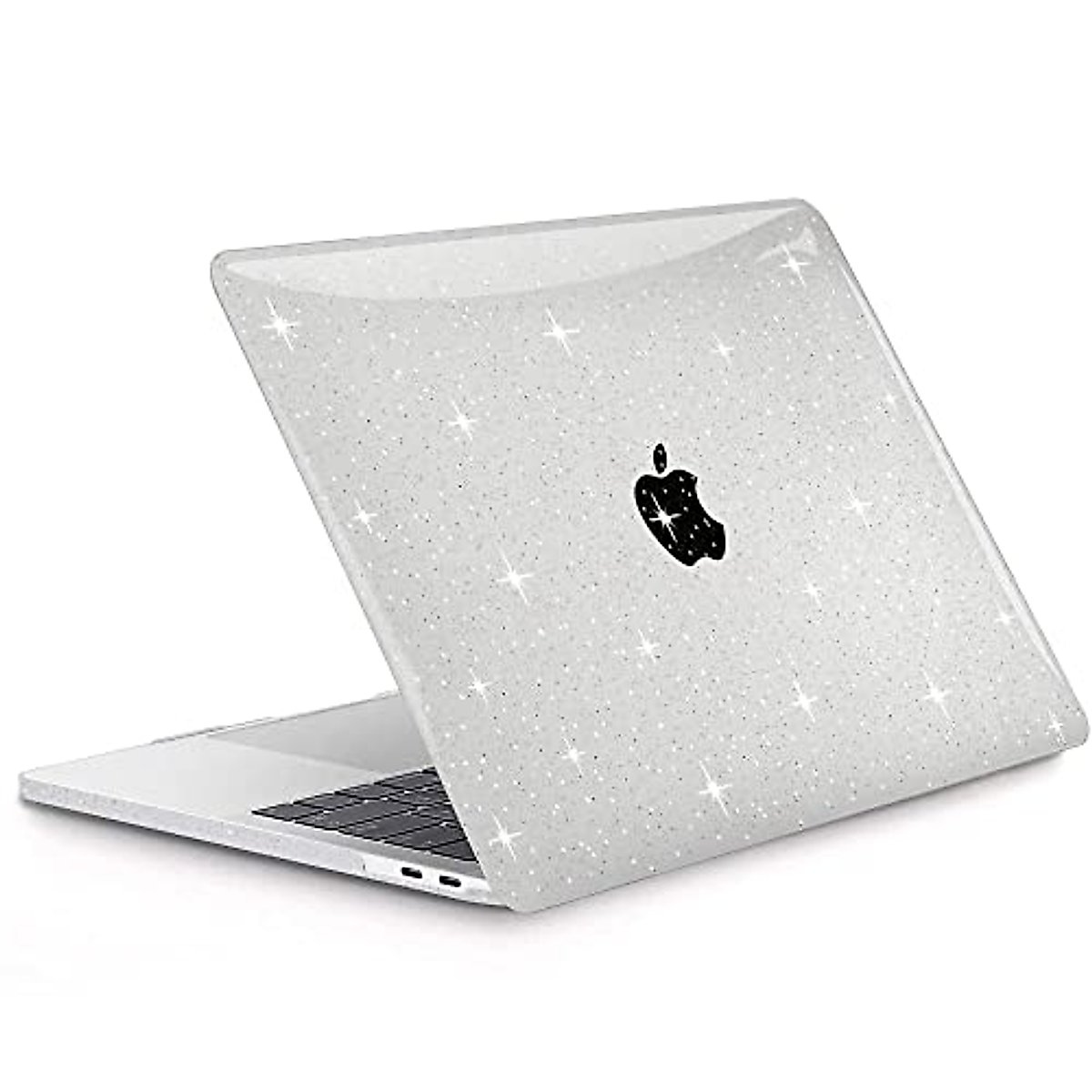 G JGOO Compatible with MacBook Pro 13 inch Case M2 2023 2022 2021, 2020-2016 M1 A2338 A2251 A2289 A2159 A1989 A1706 A1708 Touch Bar, Clear Glitter Hard Shell Case + Keyboard Cover + Screen Protector