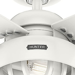 Hunter Fan Company, 50336, 52 inch Spring Mill Matte Black Indoor / Outdoor Ceiling Fan with LED Light Kit and Pull Chain