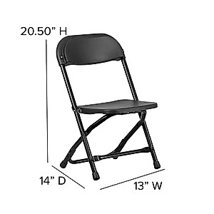 Flash Furniture 2 Pack Kids Black Plastic Folding Chair