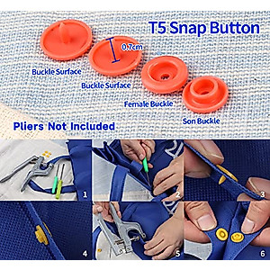 408 Sets Plastic Snap Buttons, No-Sew T5 Snaps with Organizer Storage Case for Bibs Diapers Crafts by ilauke