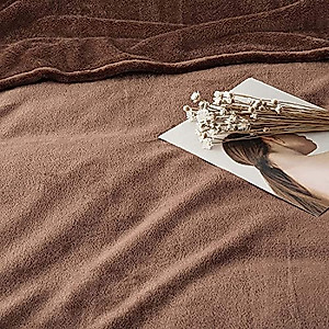 MOONLIGHT20015 Silk Touch Warm Fleece Throw Blankets - 400 GSM Throws for Sofa Fluffy Blanket Bed Throw for Bedroom, Couch, Travel (Coffee, Throw 50" x 60")