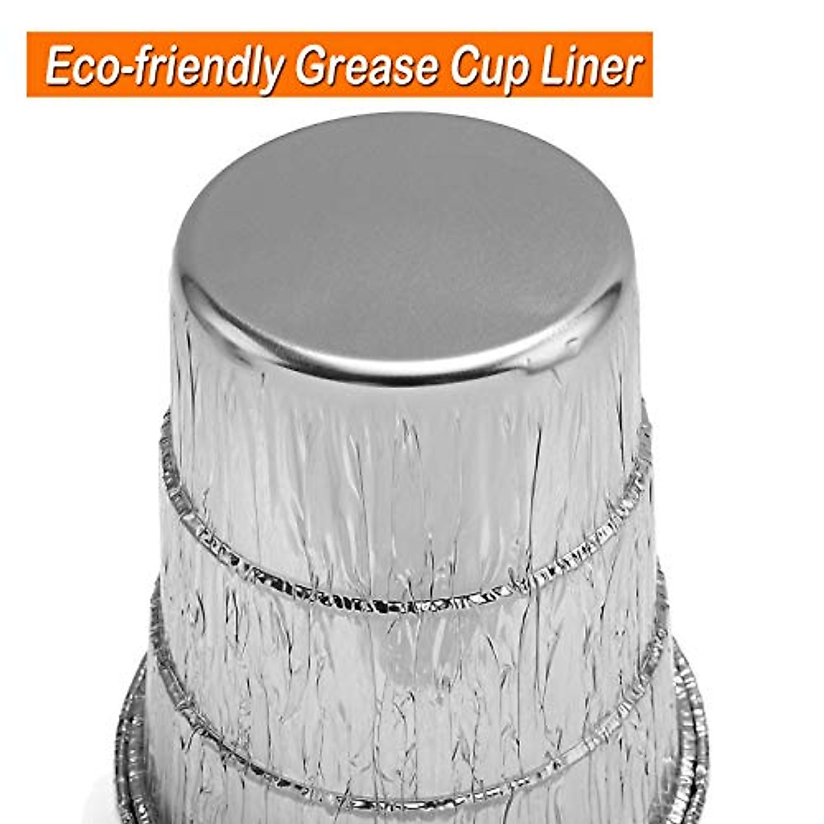 BBQ Future 6" H Universal Grease Bucket Liner Compatible with Pit Boss Grills 67292 Foil, Trae-ger Large Bucket & Other Grill Bucket Accessories, Disposable Aluminum, 15-Pack