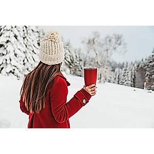 Seriously Ice Cold SIC 30oz Insulated Travel Tumbler Mug, Premium Double Wall Stainless Steel, Leak Proof BPA Free Lid (Matte Red)