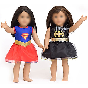 sweet dolly 18 Inches Doll Clothes Super Hero Costumes Outfits for 18 inch Dolls