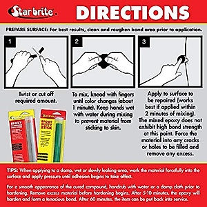 STAR BRITE Waterproof Epoxy Aluminum Putty Stick - Quick & Permanent Repairs for Boats, RVs, Outdrives, Tanks and More - Works Underwater, Easy to Use, Bonds Fast - 4 OZ (087004)