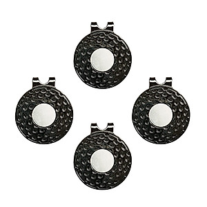 Eshan Magnetic Golf Hat Clips Ball Marker Holders (4 Pack, Galvanizde Black) for Golf Gloves Hats Bags Caps Visor Belt