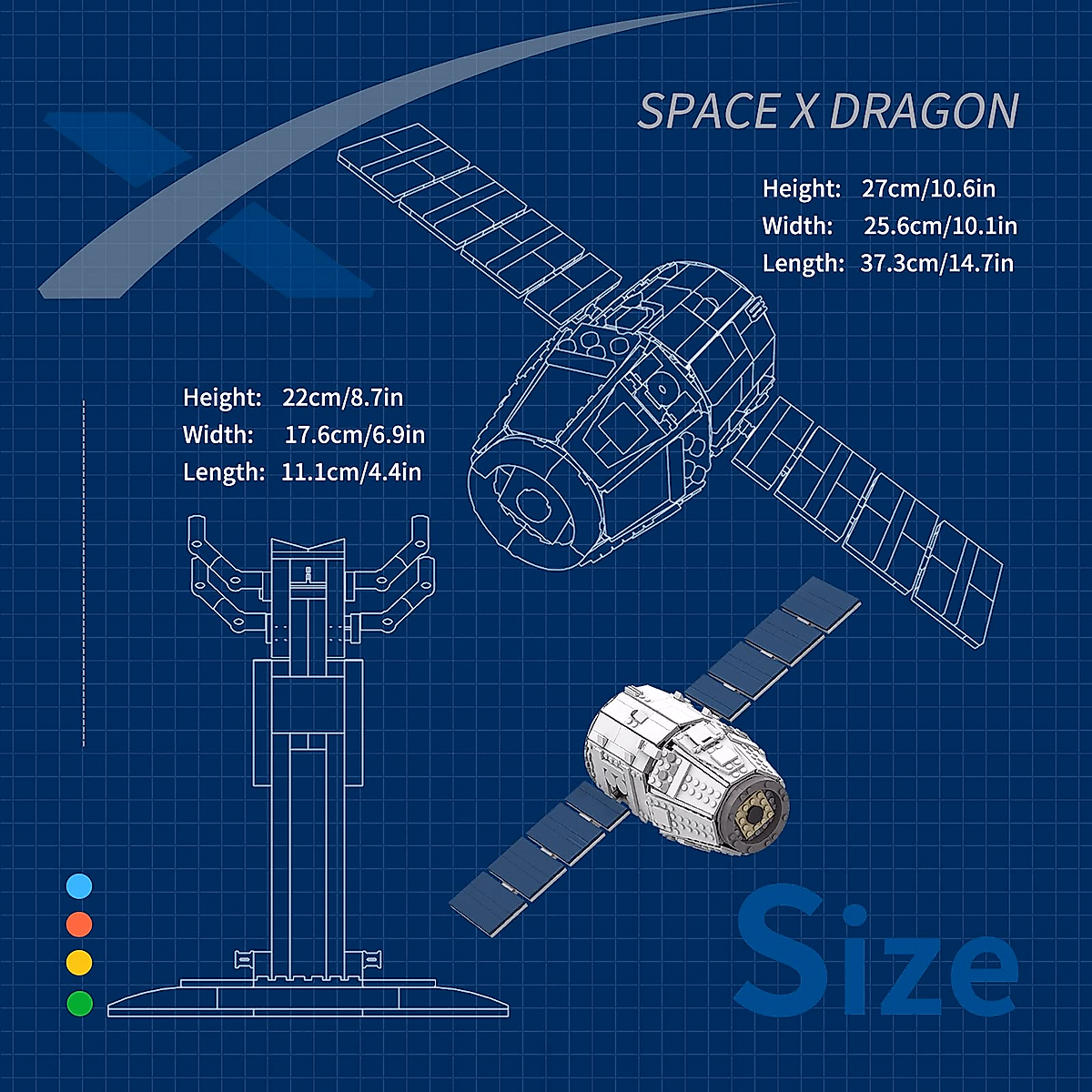 NASA SpaceX Dragon Building Kit for Ages 6+,Unmanned Resupply Spcaecraft Model Kit, Cargo Dragon Creative NASA Building Toys (816 PCS)