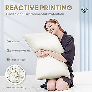 silkcase Silk Pillowcase for Hair and Skin, Soft Breathable Smooth No-Static Pillow Cover, 22 Momme 600 Thread Count with Hidden Zipper, Both Sided 100% Pure Slip Silk Pillowcase(Queen, Lvory White)