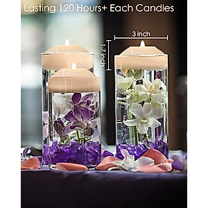 ARDUX 12 PCS LED Floating Candles - 3 Inch Flameless Plastic Floating Tea Lights for Bathtub Swimming Pool Vase Centerpiece Decoration
