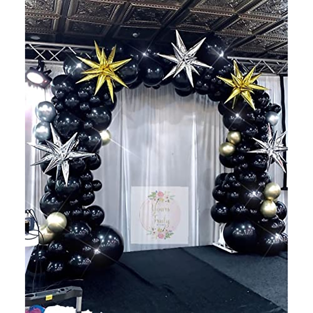 12 Point Star Balloons- 50pcs Gold Explosion Star Foil Balloons, 3D Starburst Cone Mylar Balloons for Halloween Christmas Birthday Party Baby Shower Wedding Photo Booth Backdrop