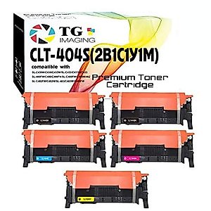 5-Pack TG Imaging (2xB+CYM) Compatible Toner Cartridge Replacement for Samsung CLT-404S CLT404S (5-Pack, Extra Black) CLT-K404S Work for SL-C430W C480FW C480FN C430 C430W Toner Printer