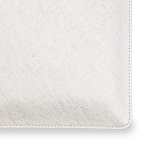 KATIE LOXTON Tres Chic Womens Vegan Leather Secret Message Pouch Clutch Metallic White