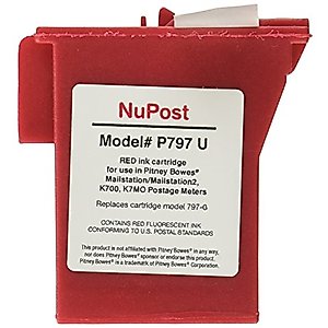 NuPost Non-OEM New Postage Meter Red Ink Cartridge for Pitney Bowes 797-0/797-Q/ 797-M