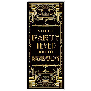 musykrafties Roaring 20s A Little Party Never Killed Nobody Door Cover Art Deco Jazz Party 72x30inch