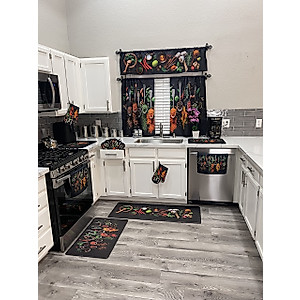 UpNUpCo Artistic Colorful Oven Mitts - Unique & Cute - Soft & Safety - Quilted & Padded - Heat Resistant - Beautiful Kitchen Gloves - Chef Gloves - Spicy Oven Mitt 2 Pieces - 7" x 10" x 1"