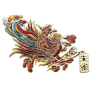 Bookmark Chinese Style Vermilion Bird Retro Hollow Out Book Clip with Pendant Pagination Mark Metal 1Piece