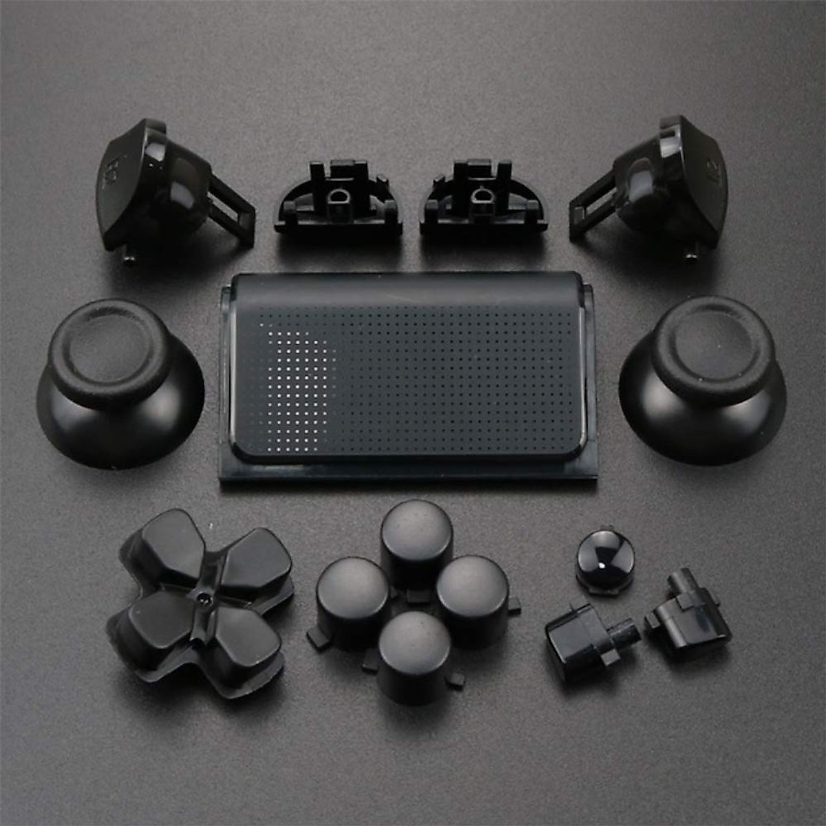 Buttons Full Set for PS4 Pro Joysticks Dpad R1 L1 R2 L2 Direction Key ABXY Buttons JDS 040 JDS-040 for Sony Playstion 4 Pro Controller (Black)
