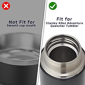 Miavers 2Pack 40oz Tumbler Flip Straw Lid Replacement suit for Stanley Quencher cup,leak proof and spill resistant tumbler lid, convenient Tumbler Cover applicable to Stanley 40oz tumbler (Beige)