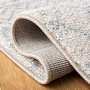 SAFAVIEH Tulum Collection 6' x 9' Ivory / Light Grey TUL270D Moroccan Boho Distressed Non-Shedding Living Room Bedroom Dining Home Office Area Rug