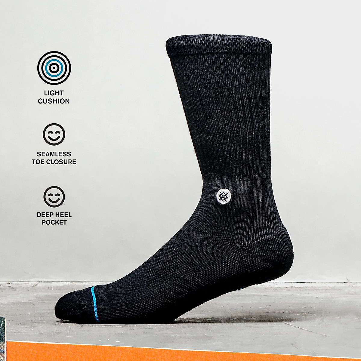 Stance Tandem By Russ Crew Socks (Medium, Blue)