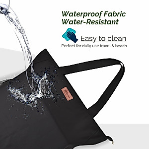 buringer HOMESPON Large Tote Bag with Pockets shoulder bag Lightweight for Travel Hiking Beach Gym