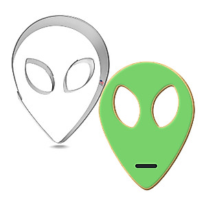 Alien Head With Eyes Cookie Cutter 3 Pc Set B1245 - Foose Cookie Cutters - USA Tin Plated Steel