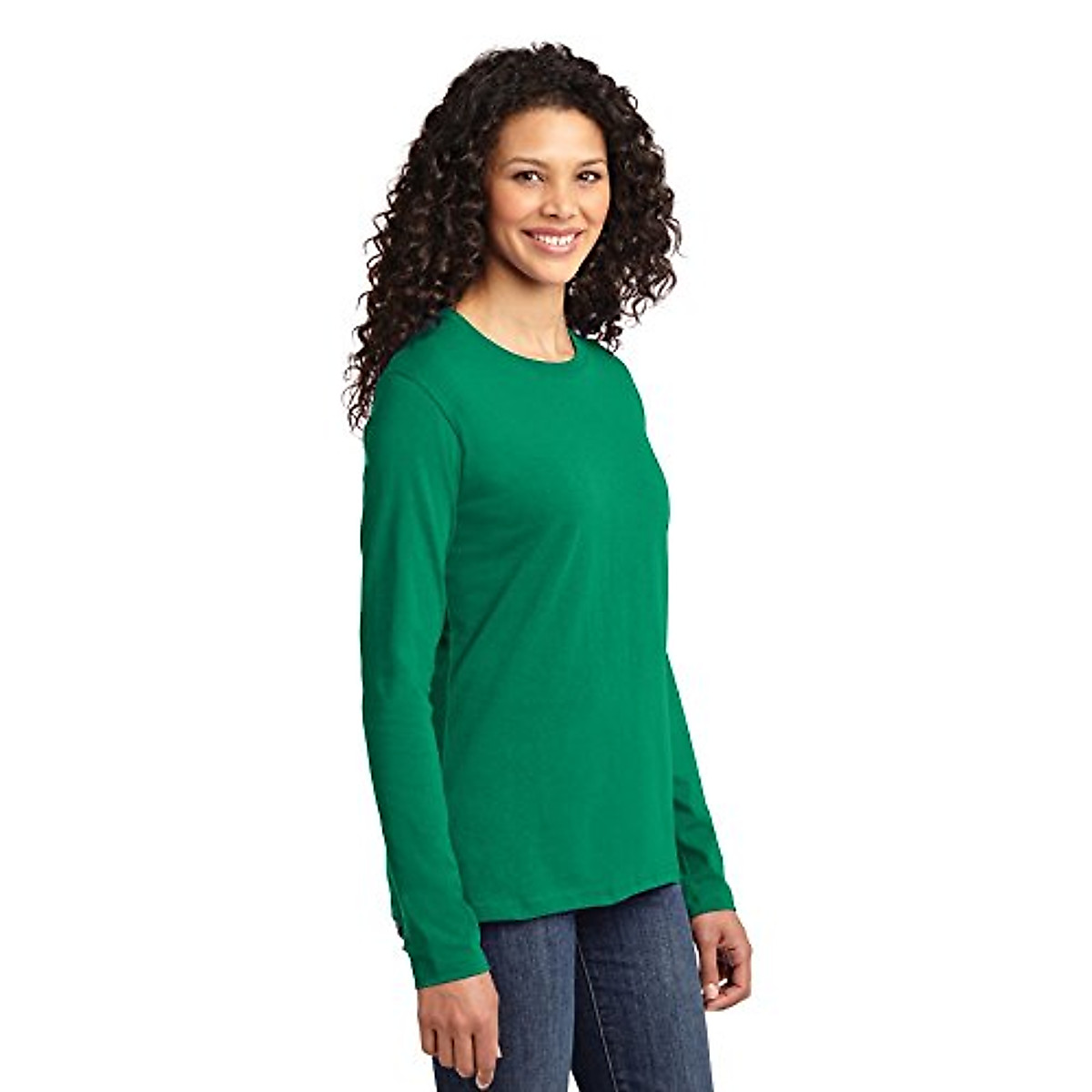 Port & Company Ladies Long Sleeve Core Cotton Tee XL Kelly