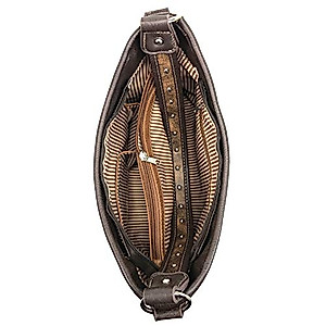 Justin West Patina Girl Western Bronze Floral Buckle Conceal Carry Handbag Purse Tote and Strap Wallet (Purple Hobo Wallet Set)