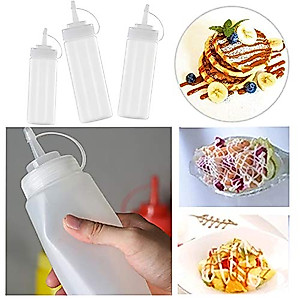 6 Pack 24oz Squeeze Bottle Condiment Squeeze Bottles Plastic ketchup Squeeze Squirt bottle For Sauce,BBQ,Dressing,Paint,Workshop,Arts and Crafts