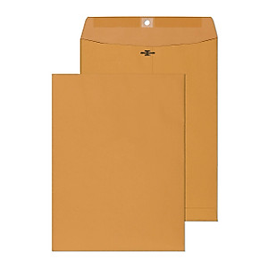 Clasp Envelopes - 9x12 – Brown Kraft Catalog Envelopes with Clasp Closure & Gummed Seal – 28lb Heavyweight Paper Envelopes for Home, Office, Business, Legal or School Pack- 9 x 12 Inch 15 Pack