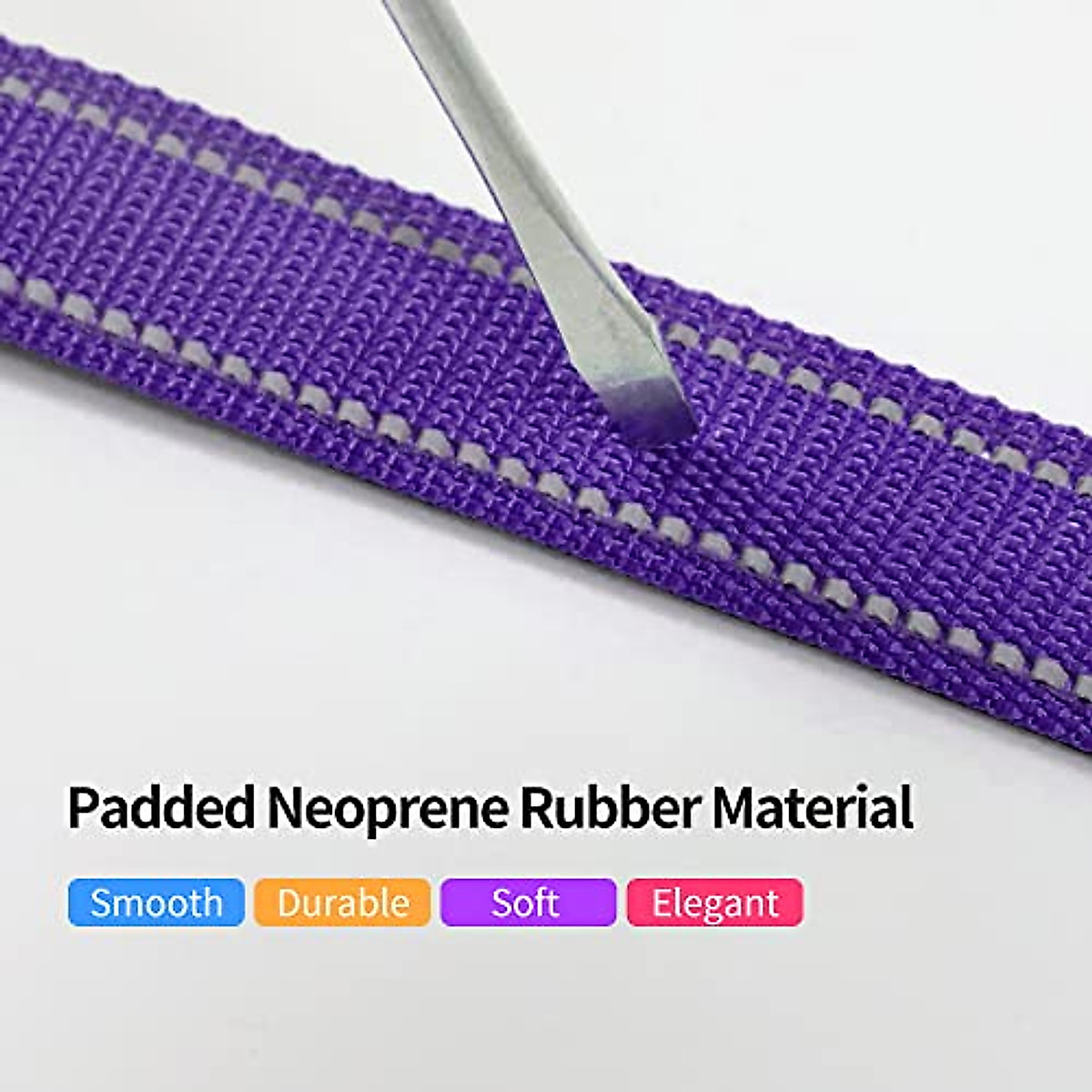 LIEVUIKEN 2 Pieces Reflective Dog Collar with Safety Locking Buckle, Adjustable Soft Breathable Comfortable Nylon Pet Collar for Small, Medium and Large Dogs, 5 Sizes