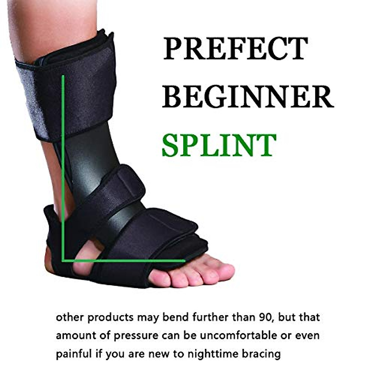 Orthomen Dorsal Night Splint for Plantar Fasciitis Pain Relief, Foot Drop Brace for Sleeping(L/XL)