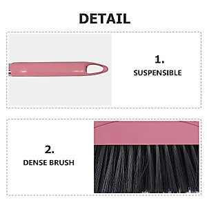 Luxshiny Indoor Broom, Stainless Steel Angle Broom with Long Handle Soft Floor Sweeping Brooms Home Cleaning Tool for Kitchen Bathroom Pet Pink