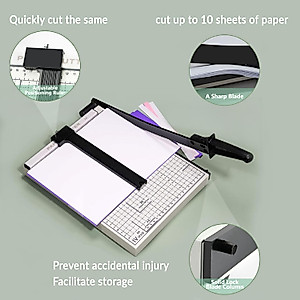 Optomni 12-Inch Paper Cutter, Heavy Duty Guillotine Paper Cutter with 10 Sheet Capacity, Ideal Paper Trimmer for Classroom, Cardstock, Art Projects, and Office Use