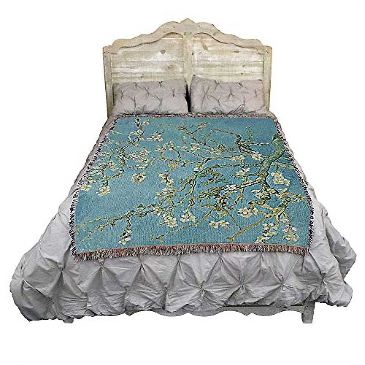 Pure Country Weavers Almond Blossoms Blanket by Vincent Van Gogh - Fine Art Gift Tapestry Throw Woven from Cotton - Made in The USA (72x54)