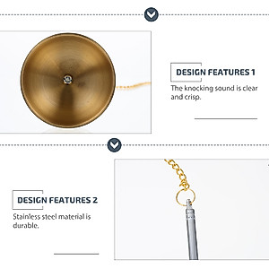 VOSAREA Tingsha Bell Buddhist Chime Meditation Chime Bells Buddhist Lucky Symbols Tingsha Cymbals Temple Dharma Ritual Utensil (S)