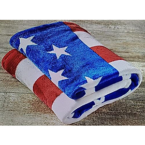 July 4th Stars & Stripes American Flag Ultra Lush Oversized Throw Blanket (50" x 70")