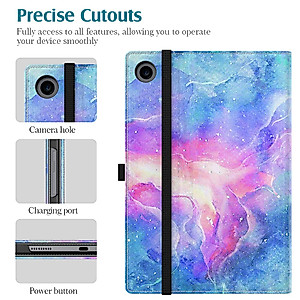 TiMOVO Case for Galaxy Tab A8 10.5 inch 2022 SM-X200/SM-X205, Multiple Viewing Angles Folding Stand Case with Document Card Slots and Hand Hold Strap Fit Samsung Tab A8 Case, Dreamy Nebula