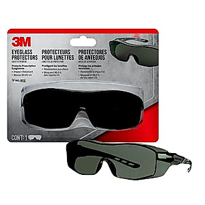 3M Safety Eyeglass Protectors with Scratch Resistant Lens, Tinted Gray Safety Glasses, Gray Lens, 1-Pair