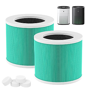 HY1800 H13 True HEPA Replacement Filter Compatible with MORENTO/CHIVALZ/Loytio/AYAFATO/Honeyuan/IOIOW HY1800 Air Purifier, 3-in-1 Filtration System HEPA Activated Carbon HY1800 Filter 2 Pack