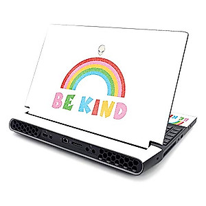 MightySkins Glossy Glitter Skin Compatible with Alienware Area-51M 17" (2019) - Be Kind | Protective, Durable High-Gloss Glitter Finish | Easy to Apply, Remove, and Change Styles | Made in The USA