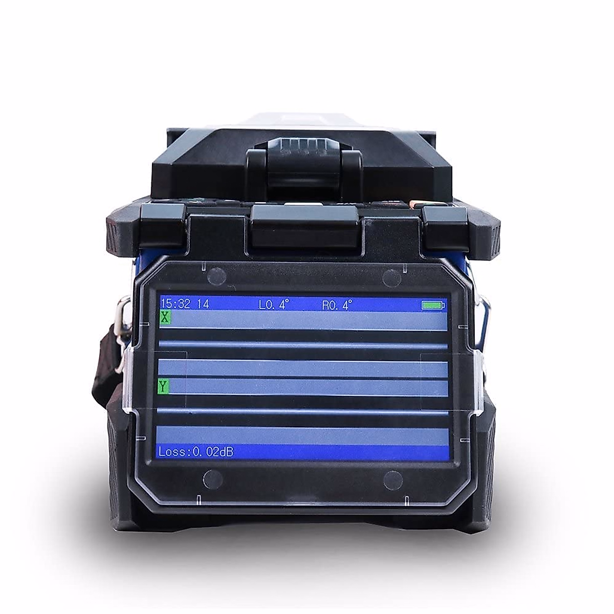 ORIENTEK T45 FTTH Fiber Optic Fusion Splicer Machine Core Alignment Fusion Splicing Machine 7sec Splice Time 250μm Fiber, 900μm Fiber, Flat Cable, Jump Cables w/Fiber Cleaver+Optic Power Meter