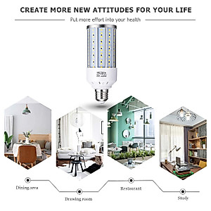 Auzer 2-Pack 30W (200W Equivalent), E26 Standard Base LED Corn Light Bulb for Garage Factory Warehouse Street Lamp Post Lighting Barn Porch Backyard Garden, 6500K Daylight, 85V-265V