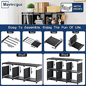 Mavivegue Bookshelf,15 Cube Storage Organizer,Book Shelf Organizer,Tall Bookcase Shelf,Book Cases/Shelves,Black Cube Shelf,Cubbies Closet Storage Organizer Shelves for Bedroom,Living Room,Home,Office