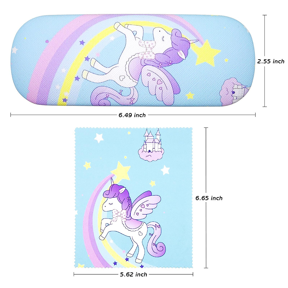 ANLIOTO 3 Pcs Kids Glass Cases Hard Shell, Protective Eyeglass Case with Cleaning Cloth, Portable Glasses Case for Kids Women Men Students