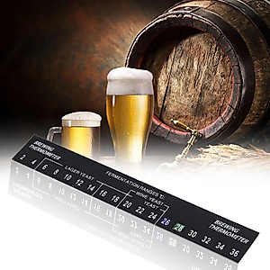Fdit 5PCS Stick On Brewing Thermometer Adhesive LCD Thermometer Sticker for Homebrew Beer Self-Brewed Beer Thermometer Label 2-36C