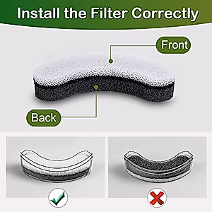 Cat Water Fountain Filters,Arc-Shaped Sponge Activated Carbon Cat Fountain Filter Replacement Filters Compatible WF050 & WF100 Automatic Pet Water Fountain(8 Pack)