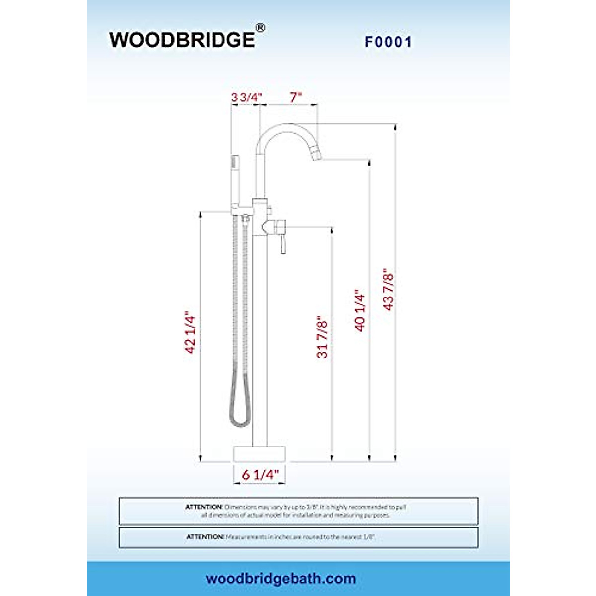 WOODBRIDGE Bathtub Faucet F-0001 B, B/N