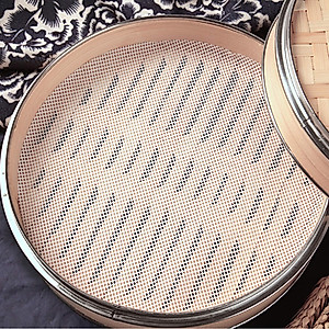 GUCUJI 4Pcs 8 inch Non stick Silicone Steamer Liners Mesh Mat Pad Steamed Buns Dumplings Baking Pastry Dim Sum Mesh